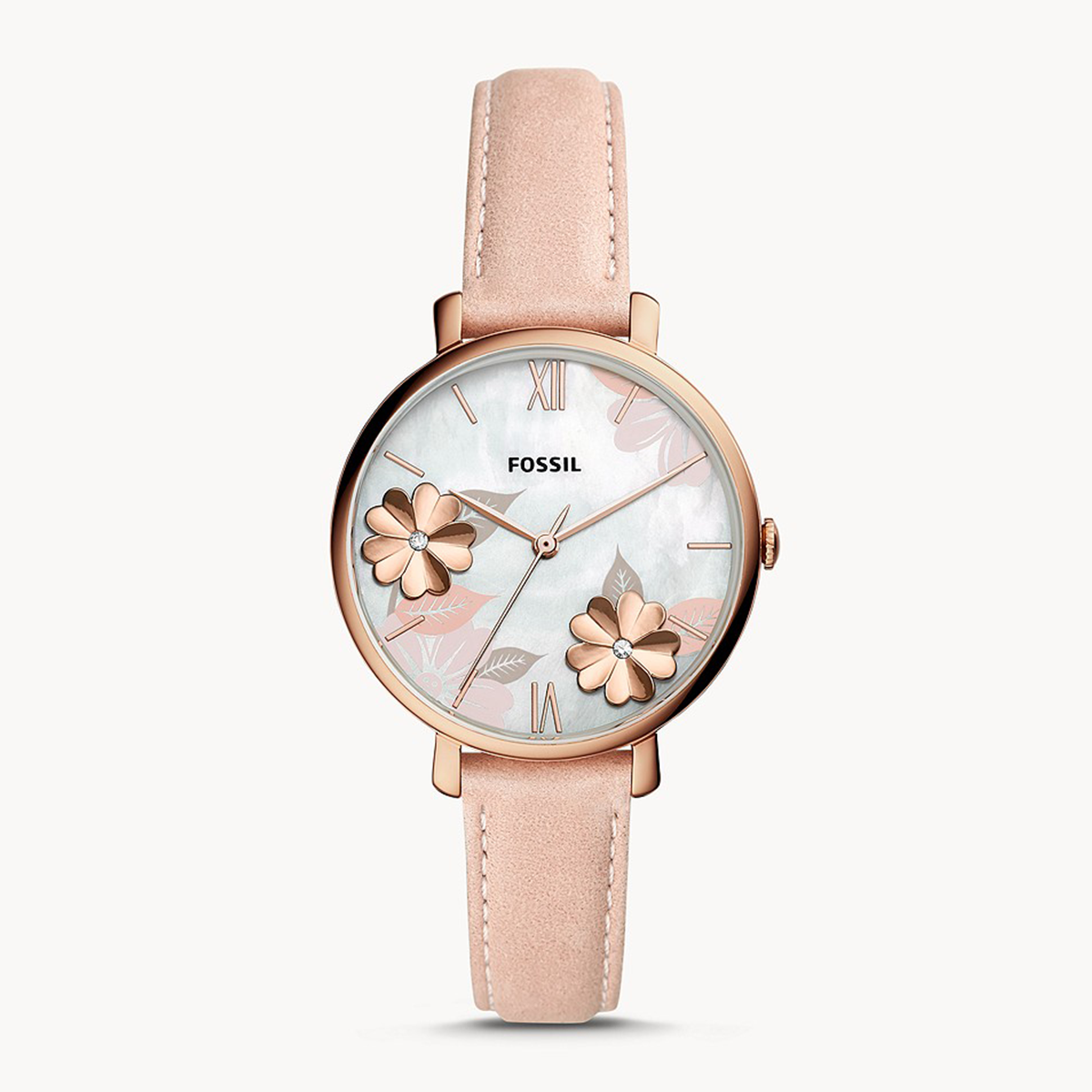 Fossil Jacqueline Three-Hand Blush Leather Watch ES4671 – Ki jewelry