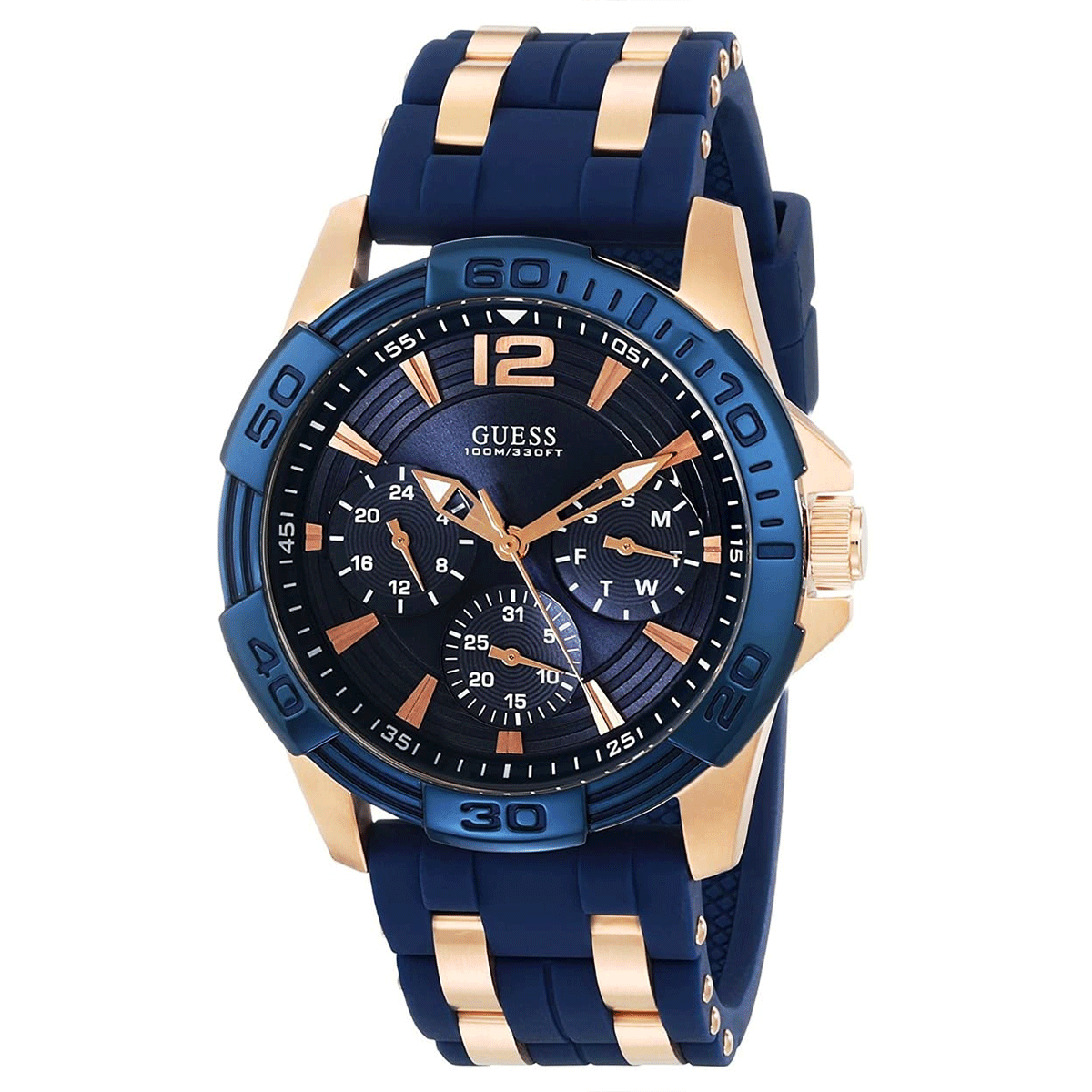 Guess Men's Watch Blue Dial and Two-tone Strap | W0366G4 – Ki jewelry