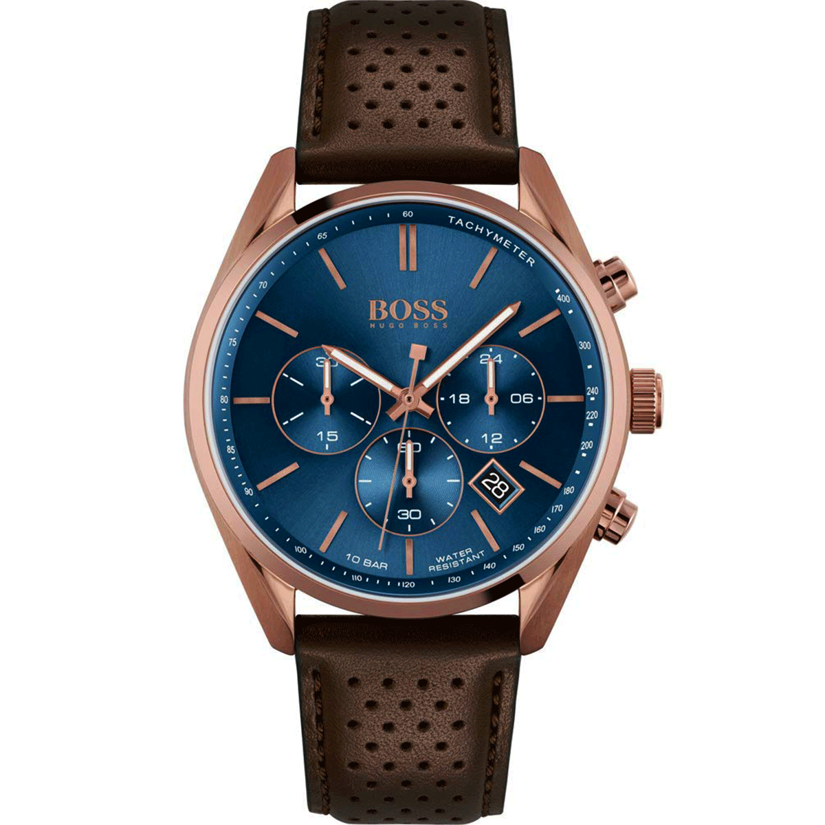 Men's Watch Brown Leather Strap Blue Dial | 1513817 – Ki jewelry