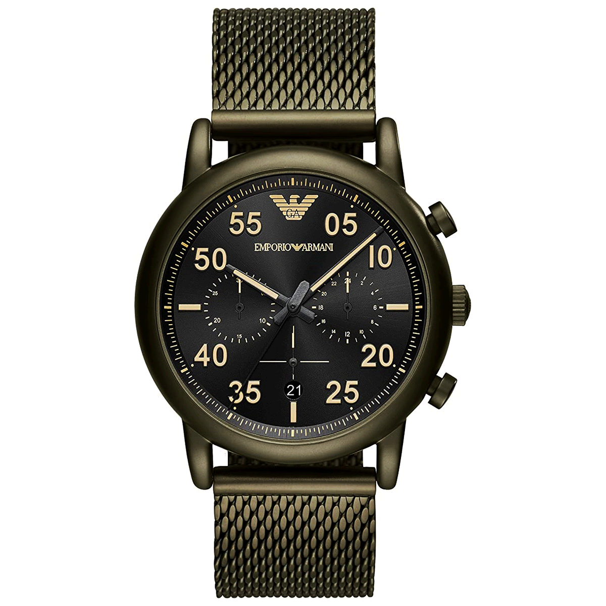 Olive Color Men's Watch with Black Multifunction Dial |AR11115 – Ki jewelry
